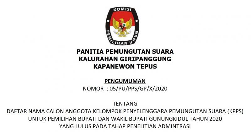Calon Anggota KPPS Lolos Administrasi